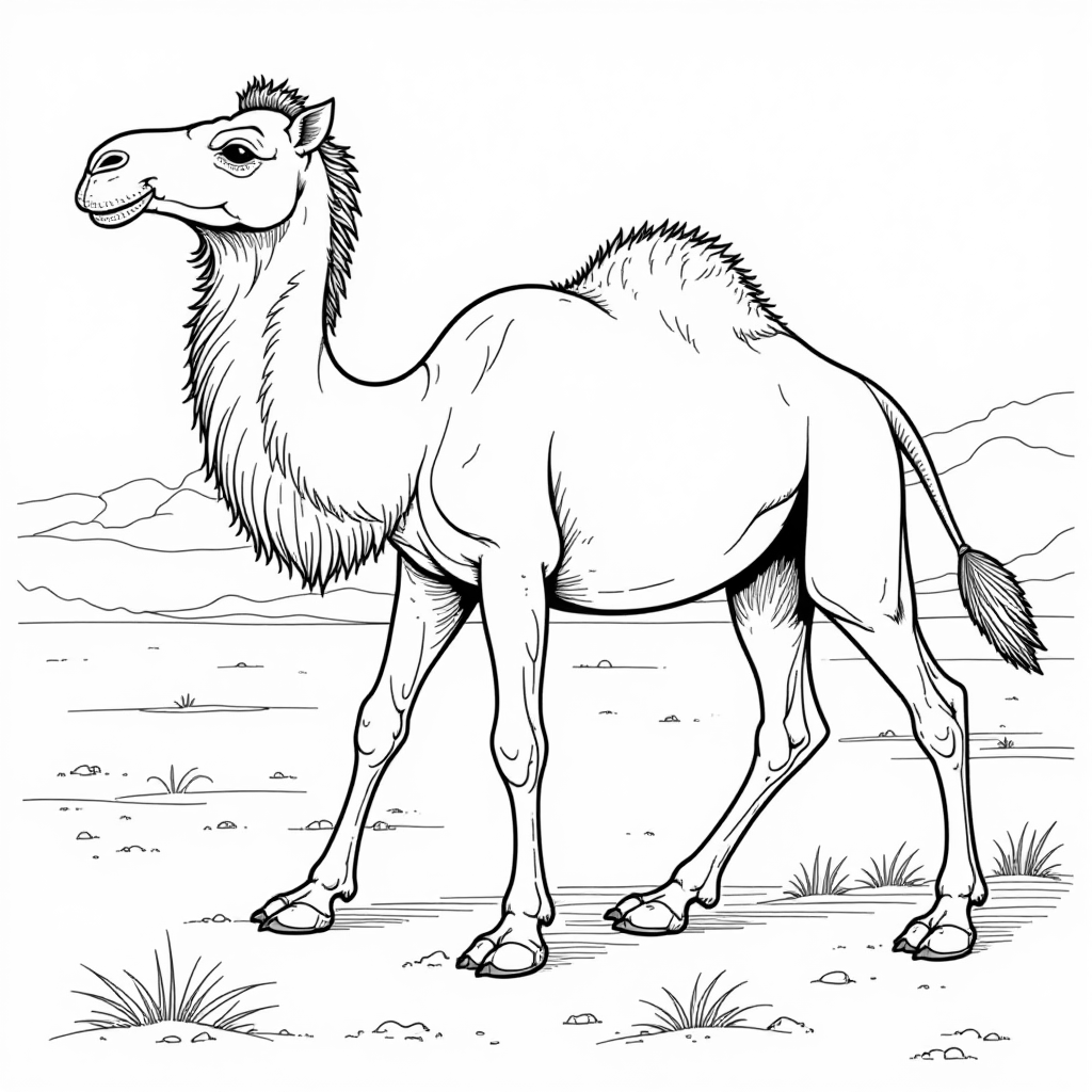 Camel Trudged Through Shifting Sands Coloring Page