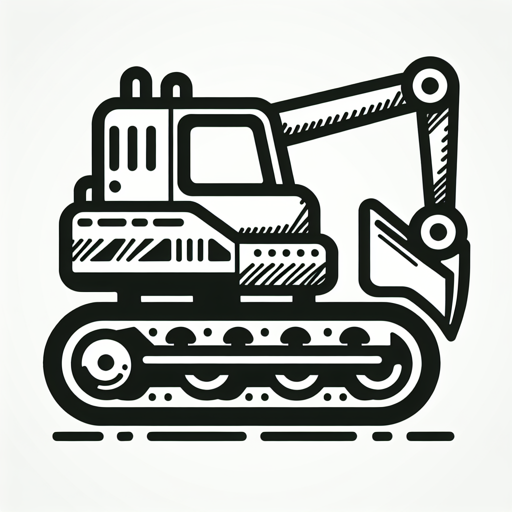 Digger With Shapes Coloring Page