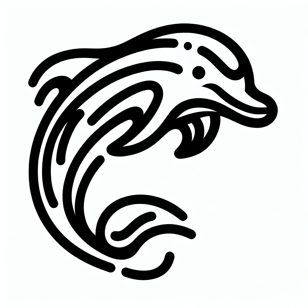 Dolphin With Number 1 Coloring Page