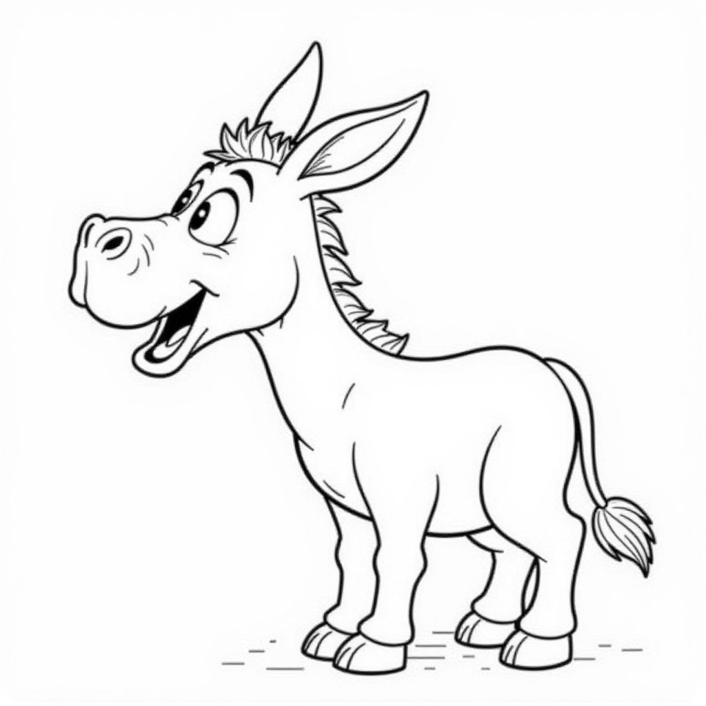 Donkey Brayed Loudly Startling Everyone Coloring Page