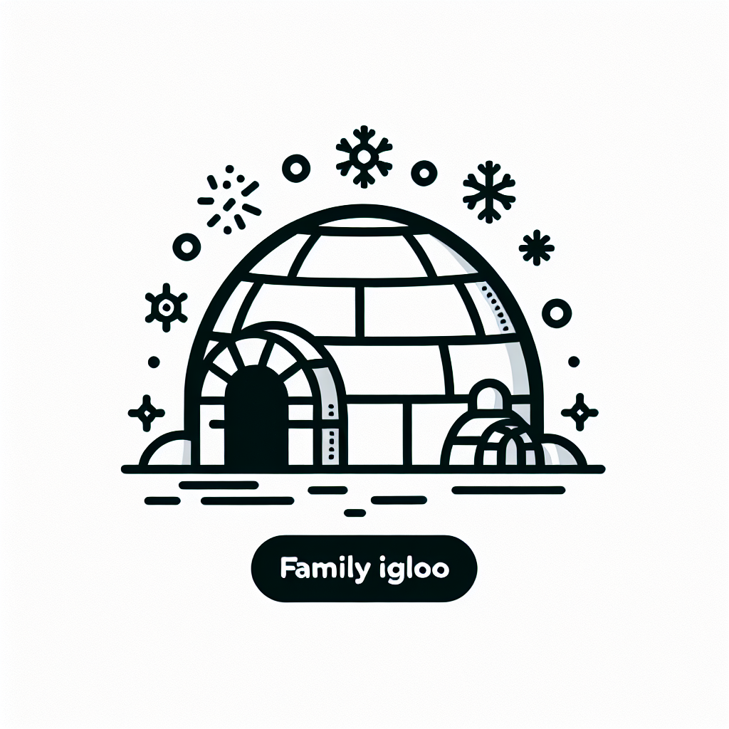 Family With Igloo Coloring Page