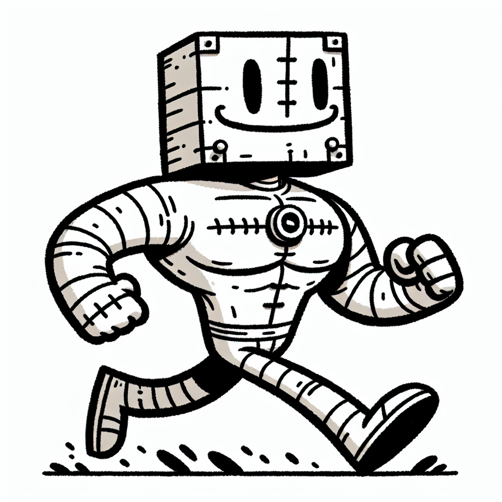 Frankenstein With Running Coloring Page