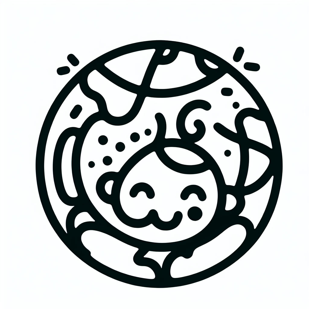Globe With Number 2 Coloring Page