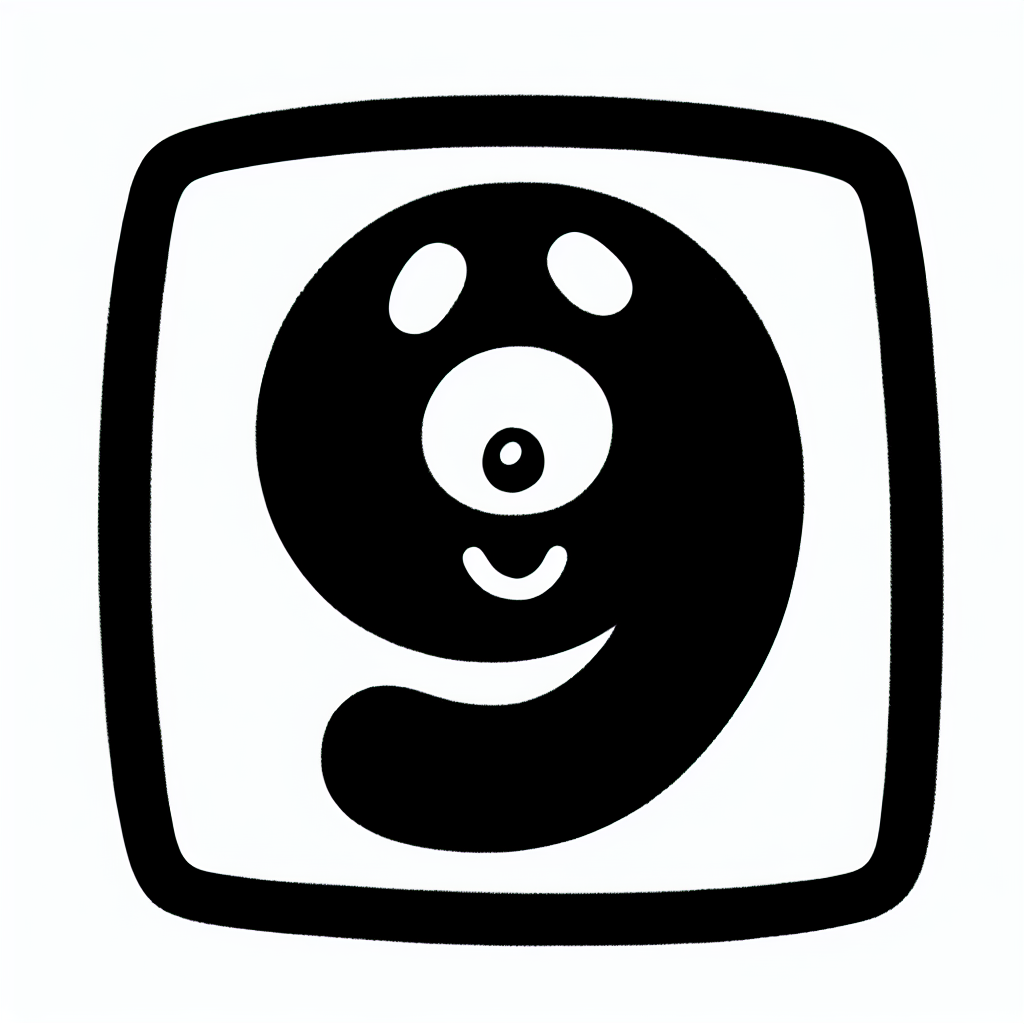 Number 9 With Square Coloring Page