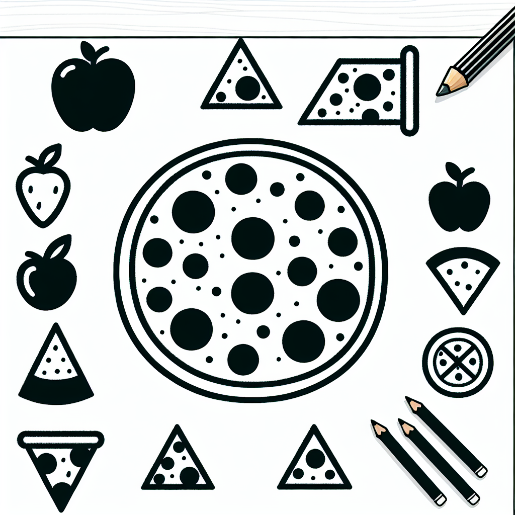 Pizza With Shapes Coloring Page