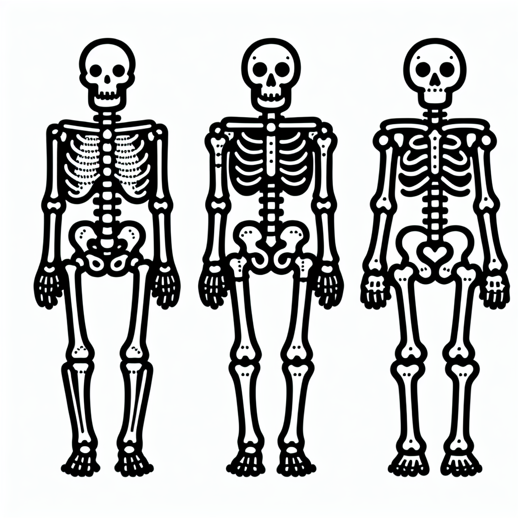 Shapes With Skeleton Coloring Page | Free Printable