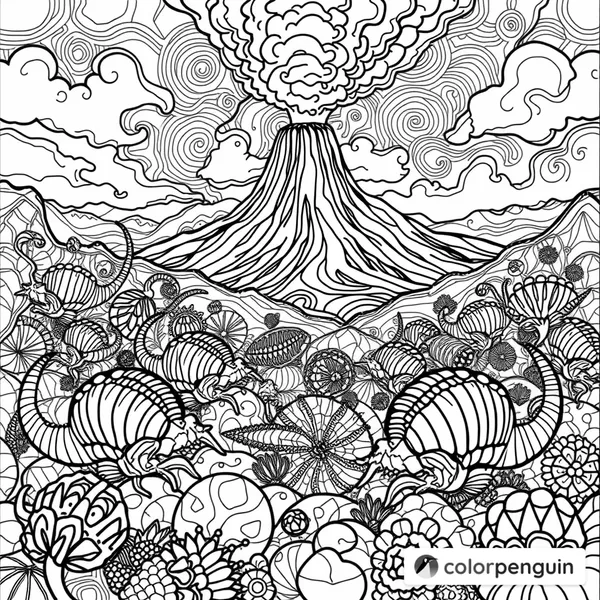 Volcano Coloring Pages For Kids Coloring Home