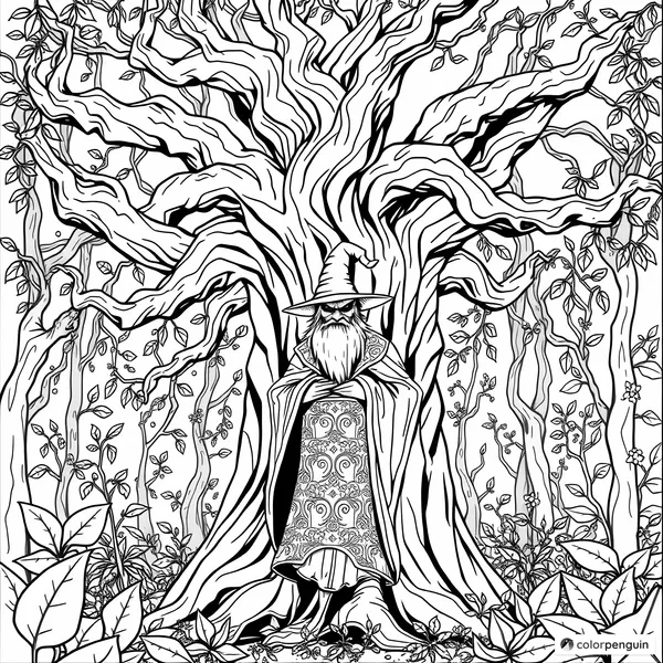 Wizard And Dragon Coloring Pages For Adults Dragon With Treasure