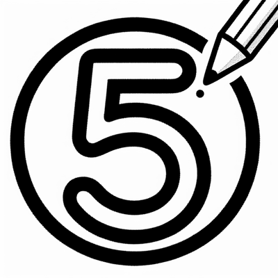 Circle With Number 5 Coloring Page