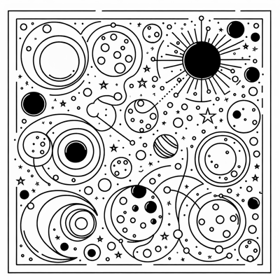 Circle With Outer Space Coloring Page