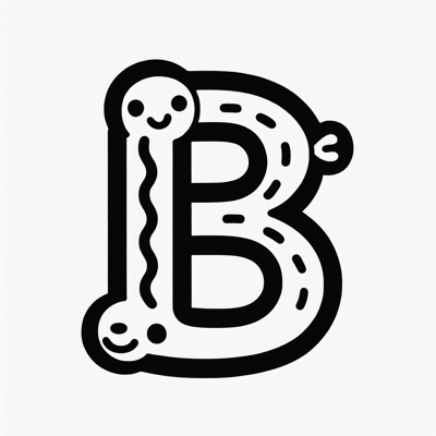 Hot Dog With Letter B Coloring Page