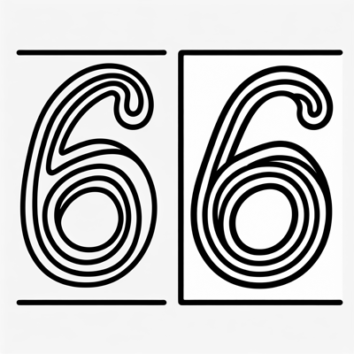 Number 6 With Number 8 Coloring Page