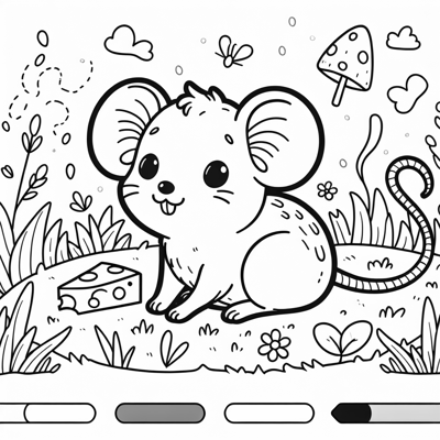 Cute Mouse Coloring Page