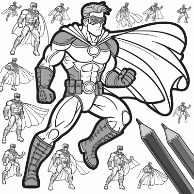 Superhero Coloring Page