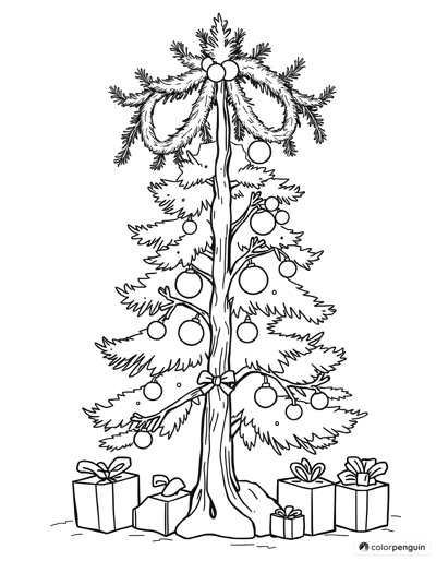 Decorating The Tree Coloring Page