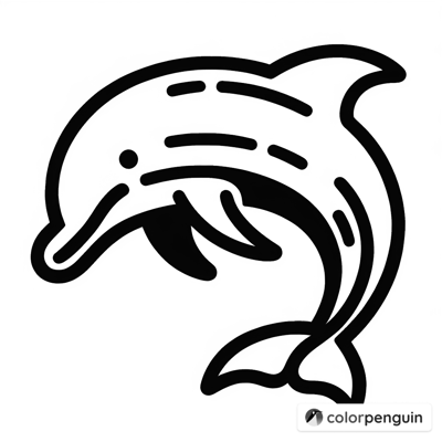 Dolphin With Number 2 Coloring Page