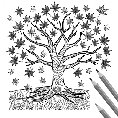 Japanese Maple Tree Coloring Page