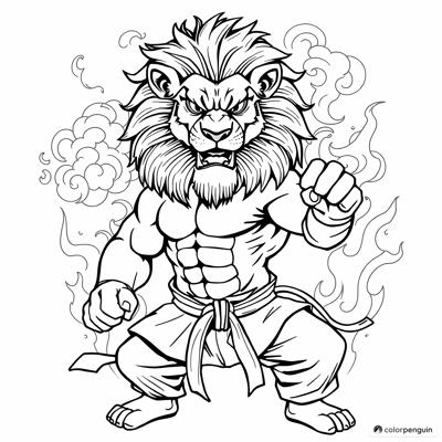 Karate Coloring Page