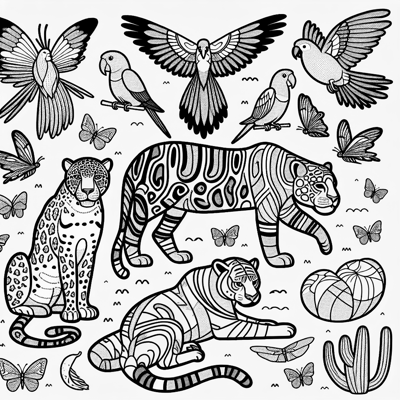 Mexican Wildlife Coloring Page