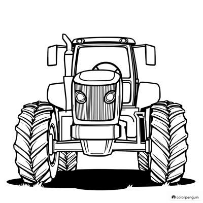 Simple Tractor Coloring Page