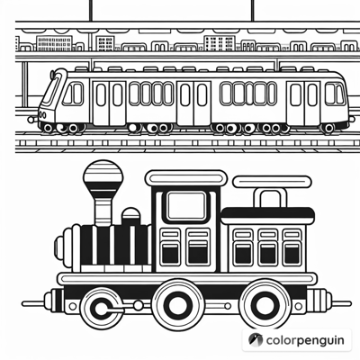 Brio Train And Vienna Metro Coloring Page | Free Printable