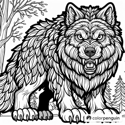 The Big Bad Wolf Coloring Page