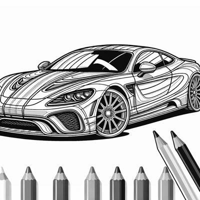 A BMW M5 Coloring Page