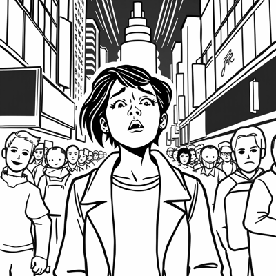 Unemployed Woman Struggle With Sensory Overload Coloring Page