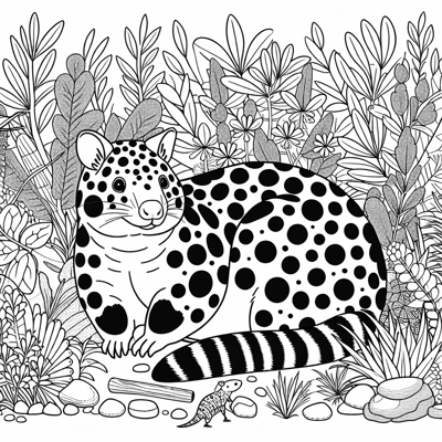 Quoll In The Bush Coloring Page