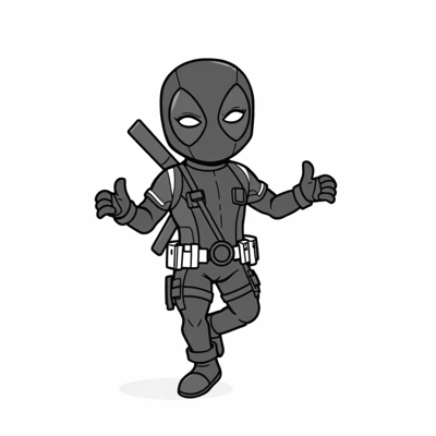 Deadpool Dancing Coloring Page