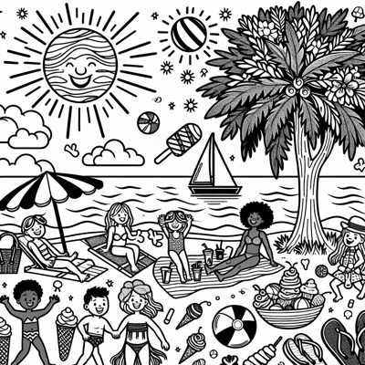 Hot Weather In Summer Coloring Page