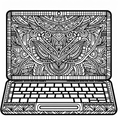 Laptop Coloring Page