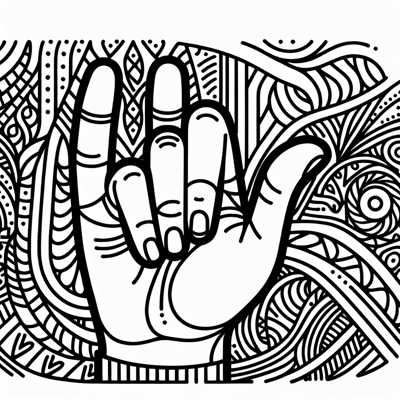 ASL Deaf Art Coloring Page
