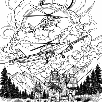 Crazy Special Forces Military Recovery Team... Coloring Page