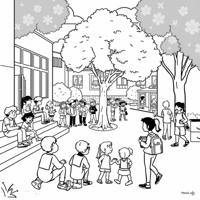 School House Coloring Page