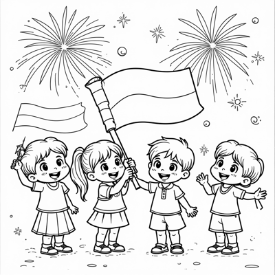 Indonesian Independence Coloring Page