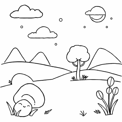 Surrounding Natural Ambiance Coloring Page