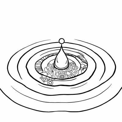 Rhythmic Ripples Illustrate Concentric Circles... Coloring Page