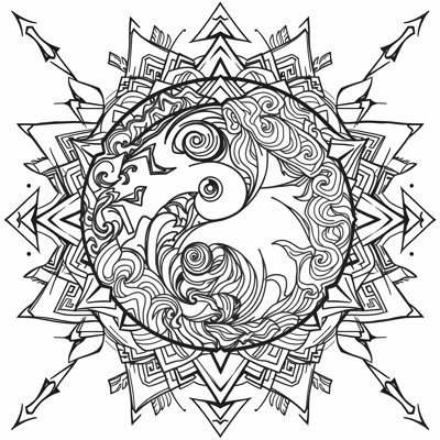 Ying And Yang Coloring Page