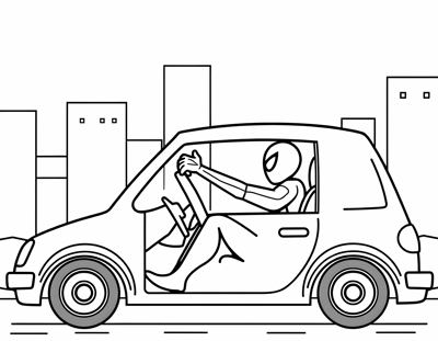 Spider Man Driving A Car Coloring Page | Free Printable