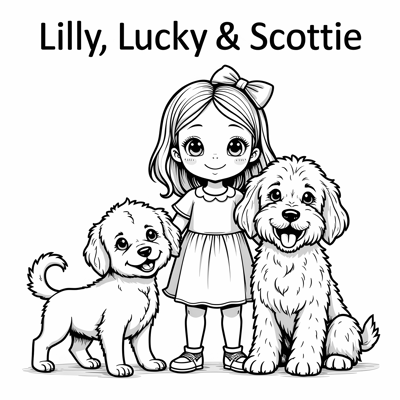 The Words Lily Lucky Scottie On The Top Of The... Coloring Page