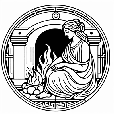 Hestia Around A Hearth Coloring Page