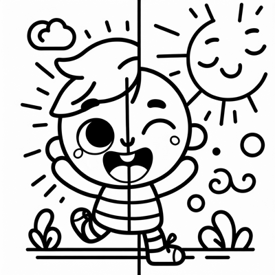Joyful Character Coloring Page