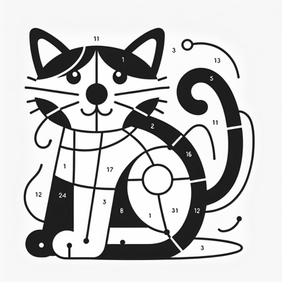 Playful Cat Coloring Page