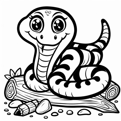 Cartoon Snake Coloring Page