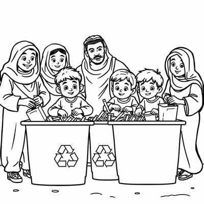 A Playful Competition Where Middle Eastern Kids... Coloring Page