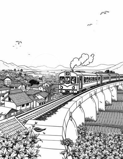 Please Make A Photo Of The White Economy Train In... Coloring Page