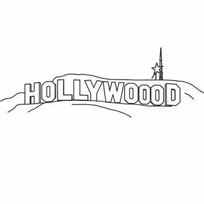 Los Angeles Hollywood Sign Coloring Page