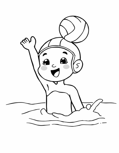 Water Polo Coloring Page
