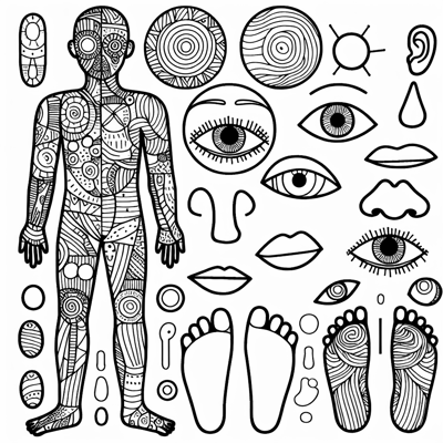 Head Shoulders Knees Toes Eyes And Ears Mouth And... Coloring Page